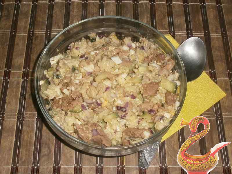 Russian salad with cod liver – Повар